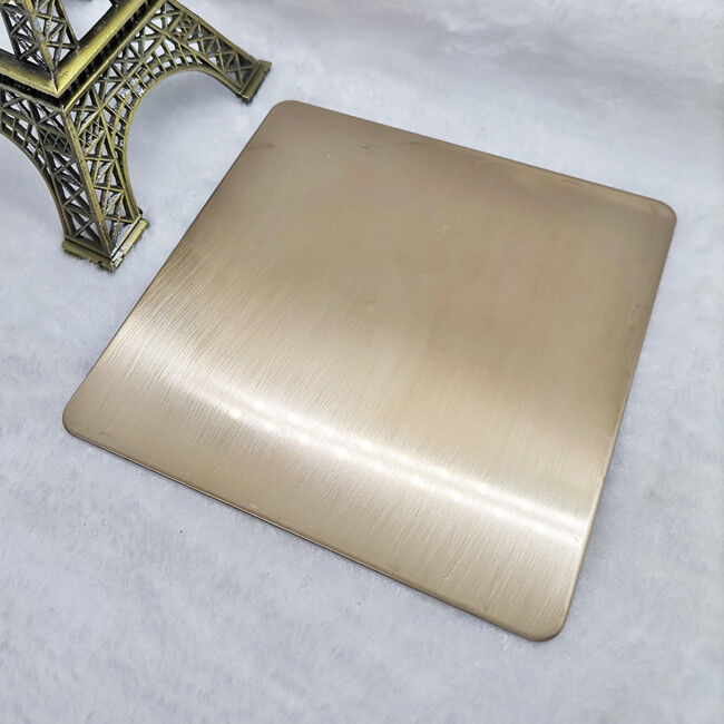 Slanting-line Champagne Gold Color Stainless Steel Sheet PVD Plating ...