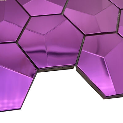Stainless Steel Quadrant Trim Brushed Stainless Steel Hexagon mosaic